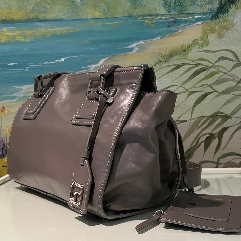 Love, Alex | Bags | Love Alex Gray Leather Satchelshoulder Bag With ...
